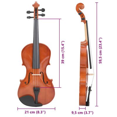 vidaXL Violin Full Set with Bow and Chin Rest Dark Wood 4/4 | vidaXL.com