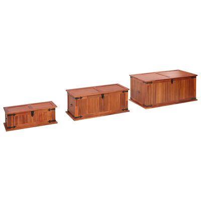 vidaXL Storage Chests 3 pcs Solid Acacia Wood | vidaXL.com