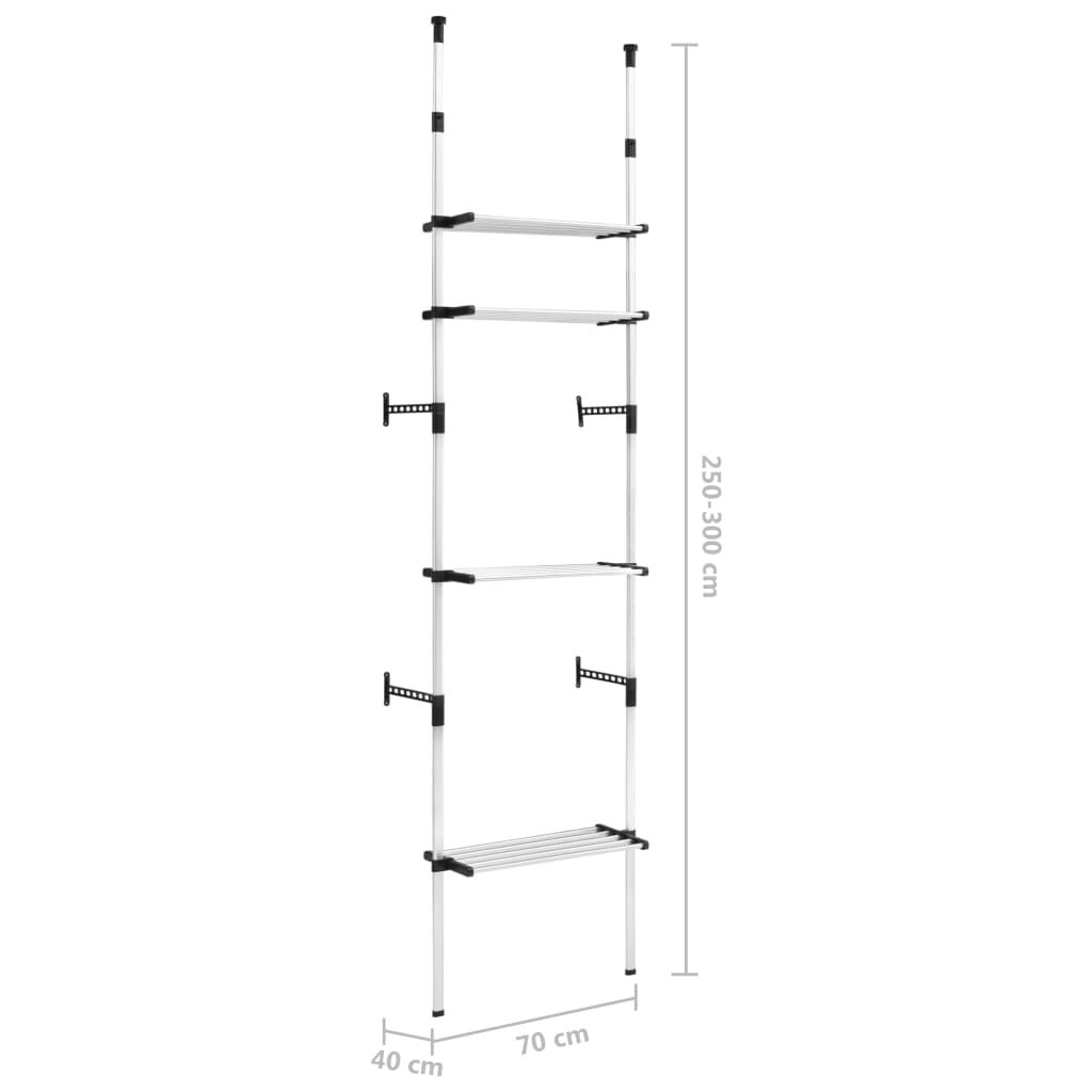 vidaXL Telescopic Wardrobe System with Shelves Aluminum | vidaXL.com