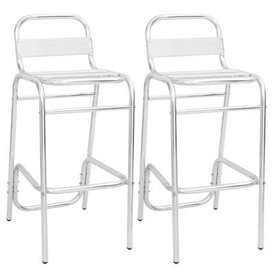 vidaXL Stackable Bar Stools 2 pcs Aluminum | vidaXL.com