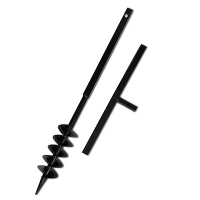 vidaXL Ground Drill Handle 3.94" with Extension Tube 16'4" Steel ...