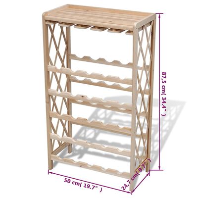 vidaXL Wine Rack for 25 Bottles Solid Fir Wood | vidaXL.com