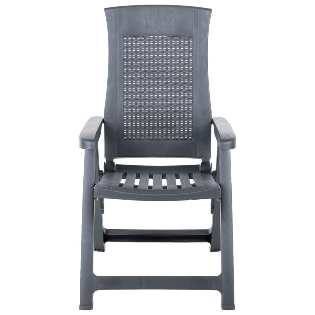 vidaXL Patio Reclining Chairs 2 pcs Plastic Anthracite vidaXL