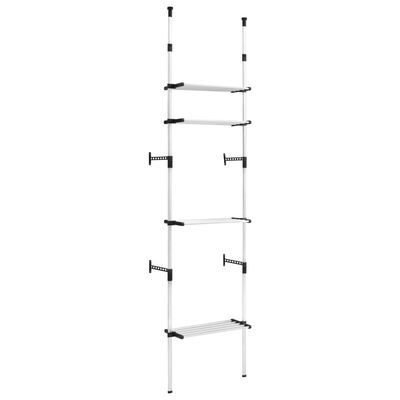 vidaXL Telescopic Wardrobe System with Shelves Aluminum | vidaXL.com