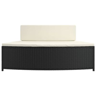 vidaXL Spa Benches with Cushions 2 pcs Black Poly Rattan | vidaXL.com