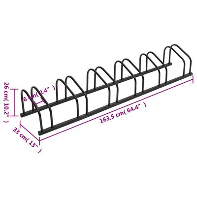 vidaXL Bike Rack for 6 Bikes Black Steel | vidaXL.com