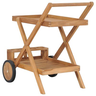vidaXL Tea Trolley Solid Teak Wood | vidaXL.com