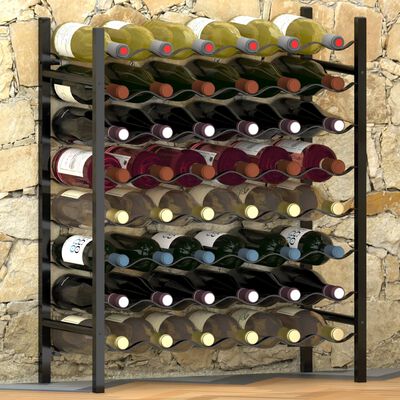 vidaXL Wine Rack for 48 Bottles Black Metal | vidaXL.com