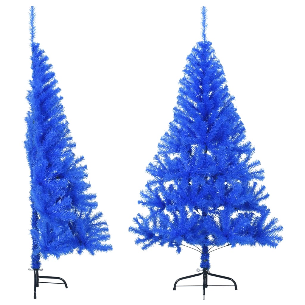 vidaXL Artificial Half Christmas Tree with Stand Blue 4 ft PVC | vidaXL.com
