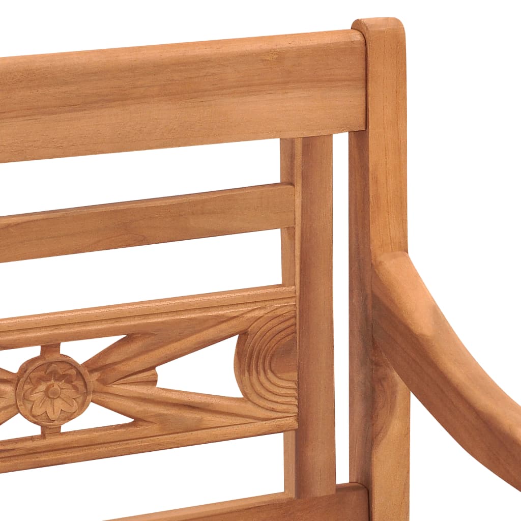 vidaXL Batavia Chairs 2 pcs with Dark Gray Cushions Solid Teak Wood ...