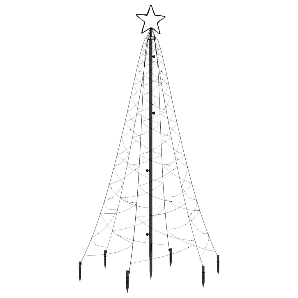 vidaXL Christmas Tree with Spike Cold White 200 LEDs 6 ft | vidaXL.com