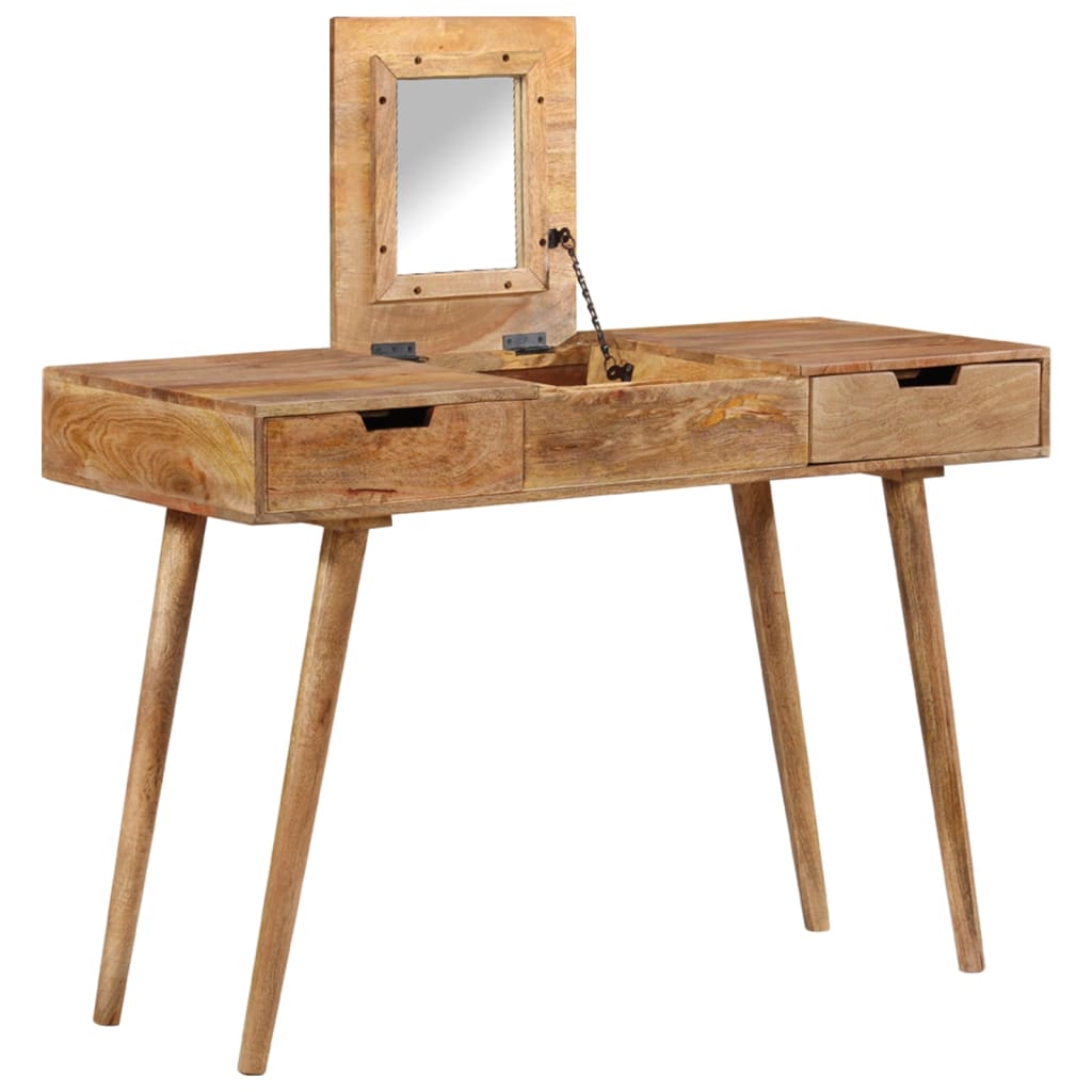 vidaXL Dressing Table 44"x17.7"x29.9" Solid Mango Wood | vidaXL.com