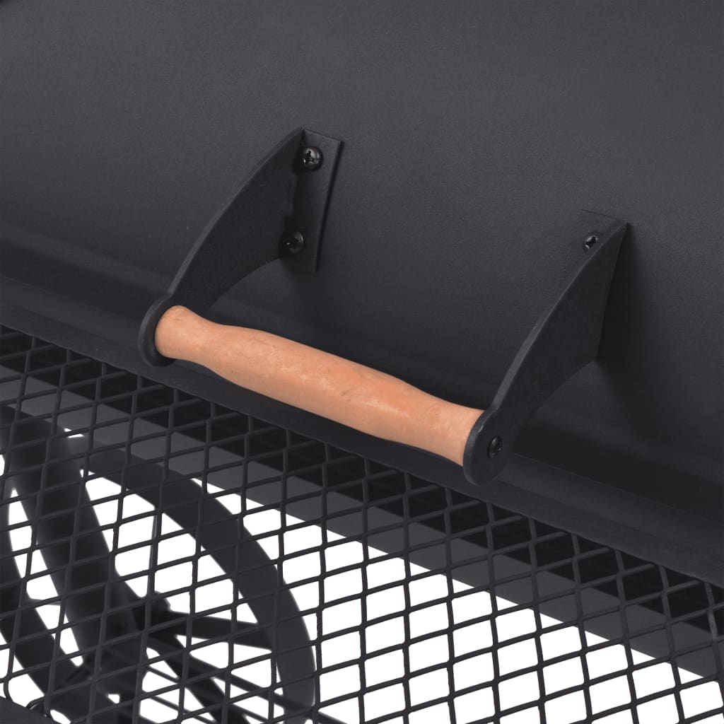 vidaXL BBQ Charcoal Smoker with Bottom Shelf Black Heavy XXL | vidaXL.com