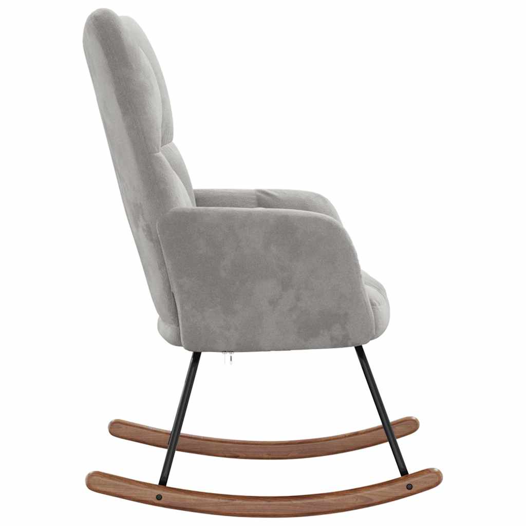 vidaXL Rocking Chair Light Gray Velvet | vidaXL.com