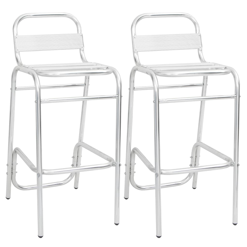 vidaXL Stackable Bar Stools 2 pcs Aluminum | vidaXL.com