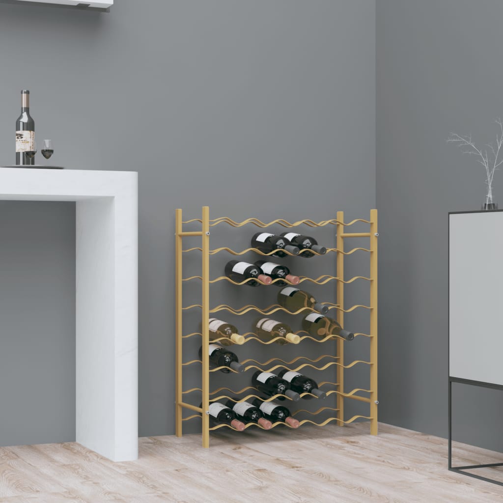vidaXL Wine Rack for 48 Bottles Gold Metal | vidaXL.com