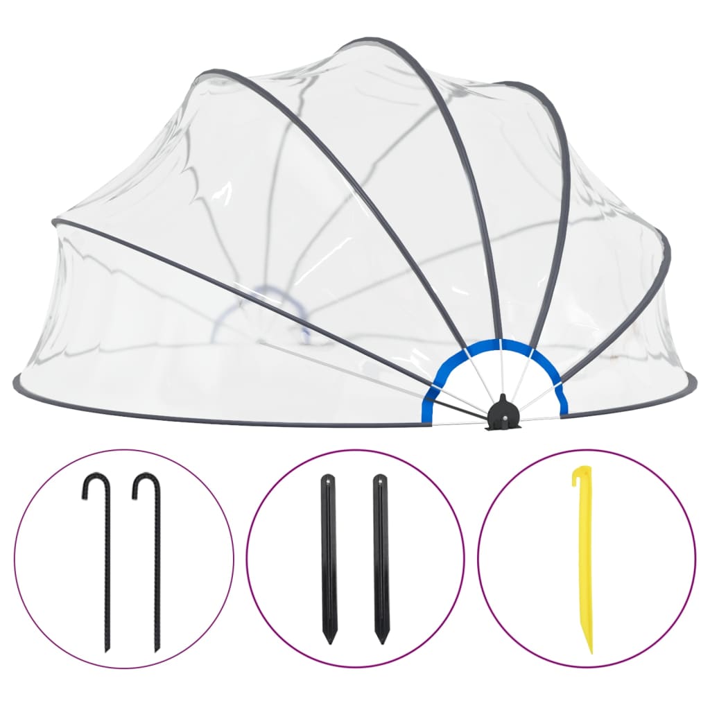 vidaXL Pool Dome Clear PVC, fiberglass Large Collapsible Pool Dome ...