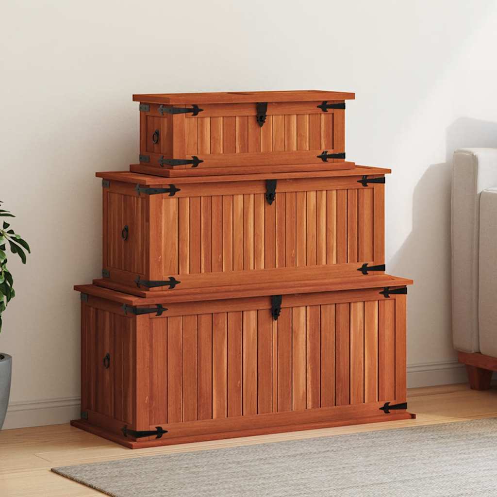 vidaXL Storage Chests 3 pcs Solid Acacia Wood | vidaXL.com