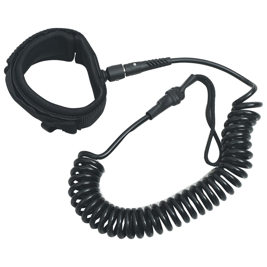 vidaXL SUP Coiled Leash Black 10 inch | vidaXL.com