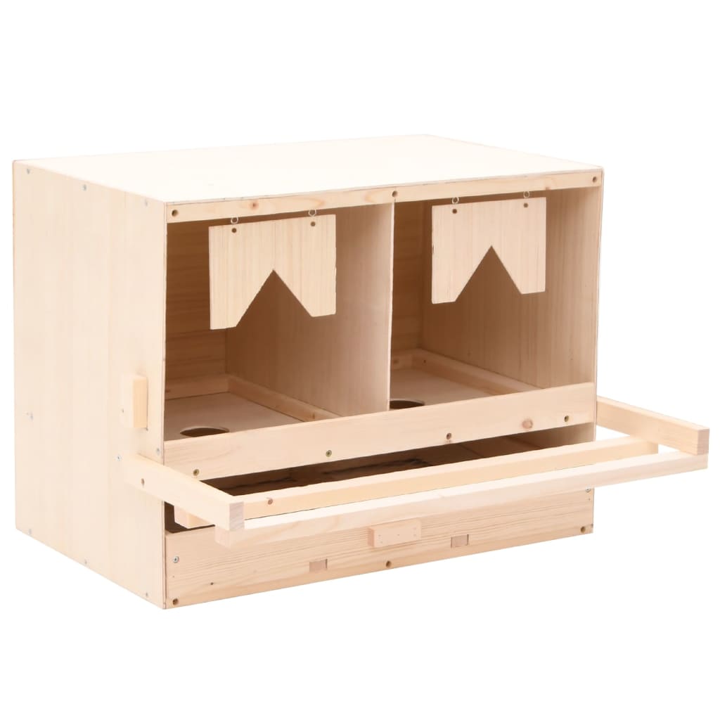 vidaXL Chicken Laying Nest Brown and natural wood Solid pine wood, MDF ...