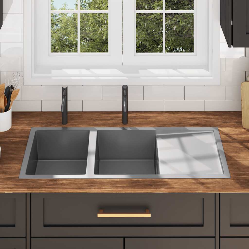 vidaXL Handmade Kitchen Sink Stainless Steel | vidaXL.com