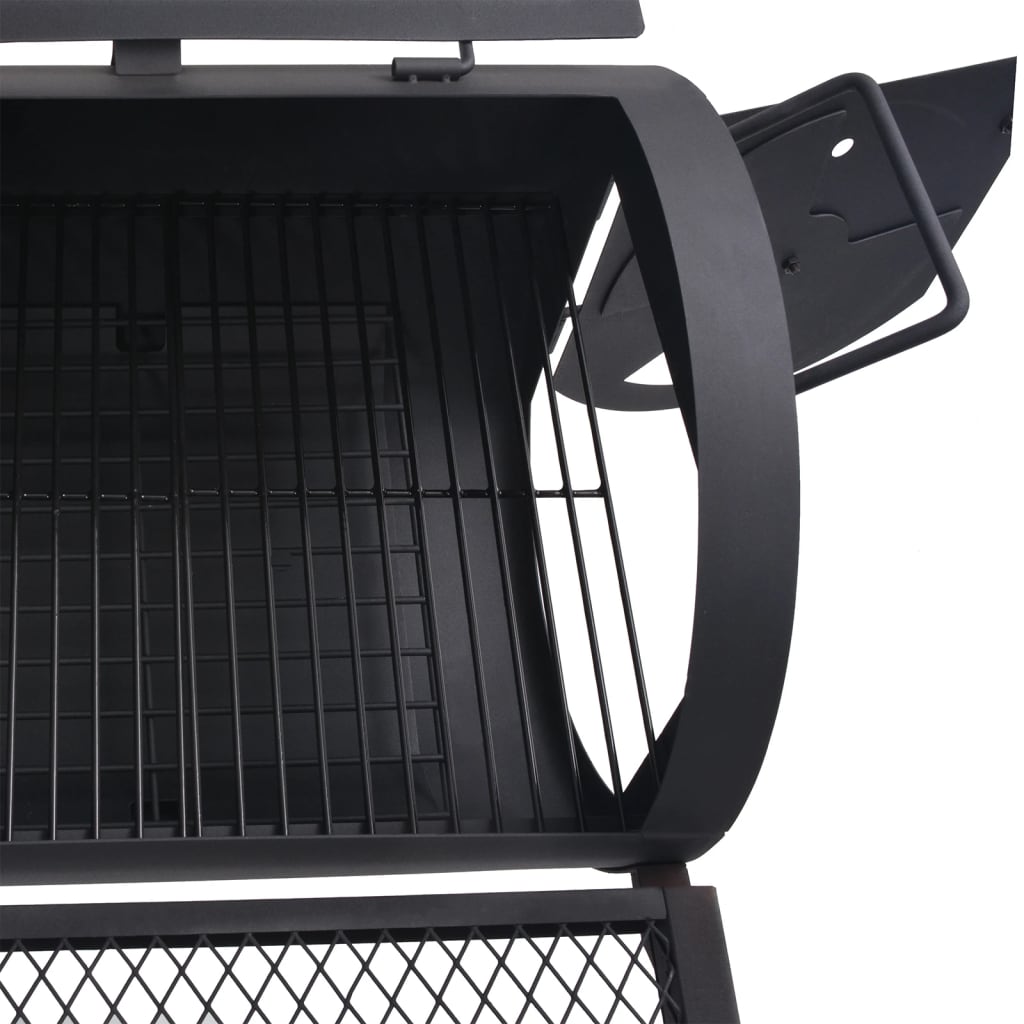 vidaXL BBQ Charcoal Smoker with Bottom Shelf Black Heavy XXL | vidaXL.com