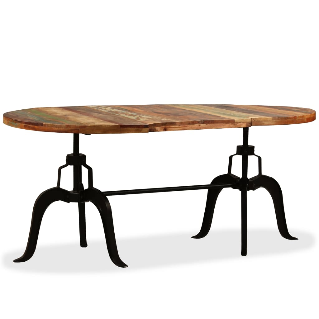 vidaXL Dining Table Multicolor Solid reclaimed wood top, steel legs | vidaXL.com