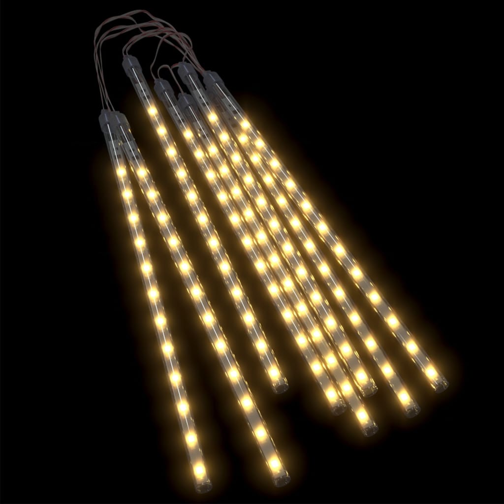 vidaXL Meteor Lights 8 pcs 1 ft Warm White 192 LEDs Indoor Outdoor ...