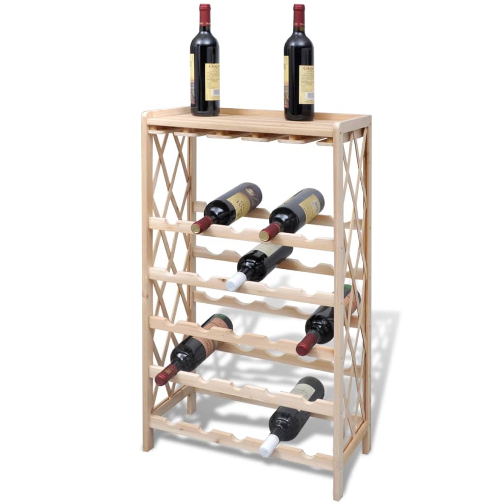 vidaXL Wine Rack for 25 Bottles Solid Fir Wood | vidaXL.com