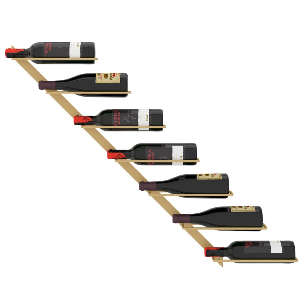 vidaXL Wall-mounted Wine Rack for 7 Bottles Gold Metal | vidaXL.com