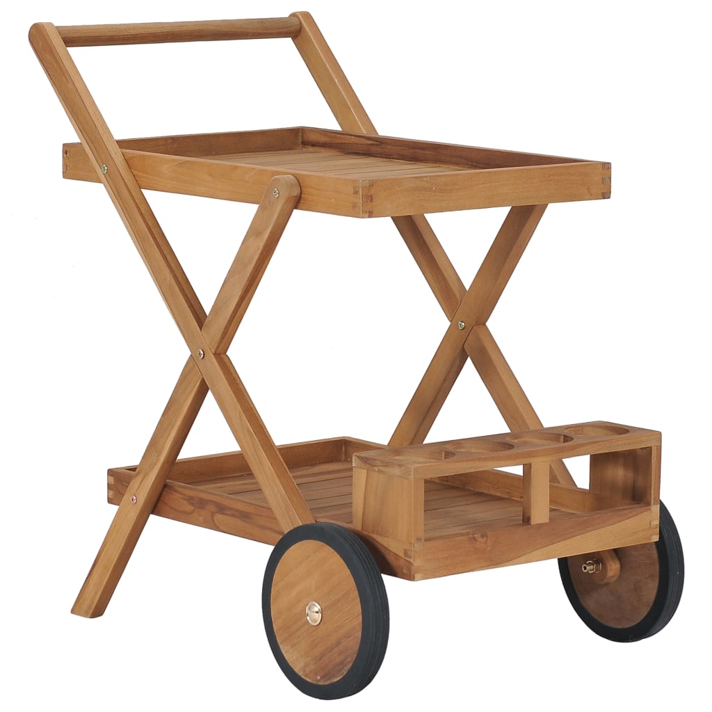 vidaXL Tea Trolley Solid Teak Wood | vidaXL.com