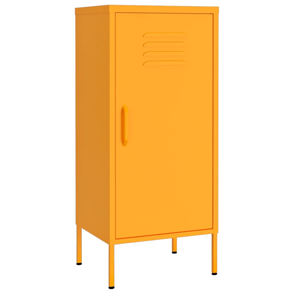 vidaXL Storage Cabinet Mustard Yellow Steel Medium Storage Cabinet ...