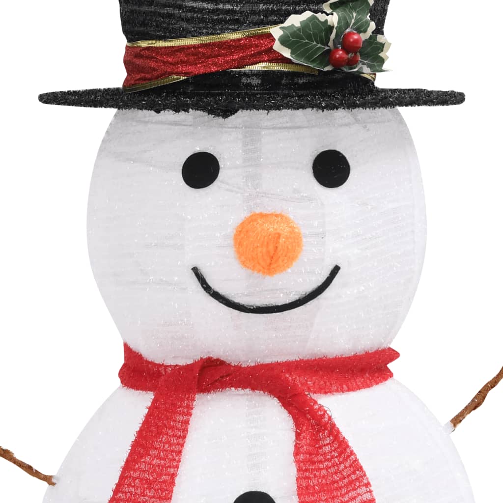 vidaXL Decorative Christmas Snowman Figure with LED Luxury Fabric 3 ft ...