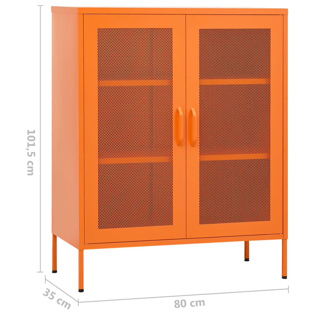vidaXL Storage Cabinet Orange 31.5"x13.8"x40" Steel | vidaXL.com