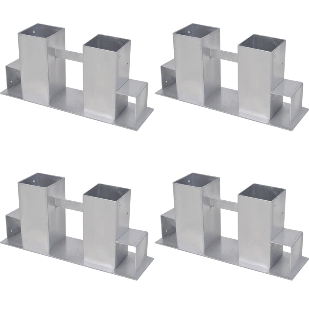 vidaXL Firewood Stacking Aids 4 pcs Steel Silver | vidaXL.com