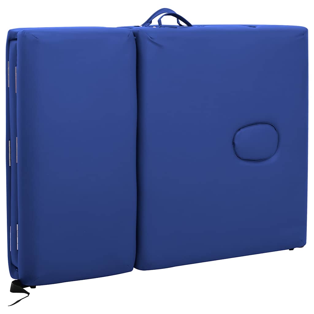 vidaXL Blue Foldable Massage Table 4 Zones with Aluminum Frame | vidaXL.com