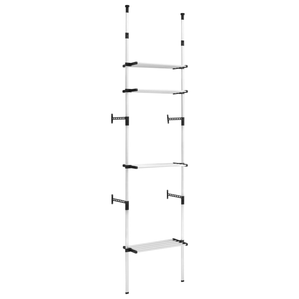 vidaXL Telescopic Wardrobe System with Shelves Aluminum | vidaXL.com