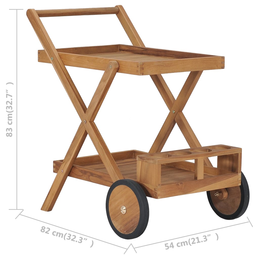 vidaXL Tea Trolley Solid Teak Wood | vidaXL.com