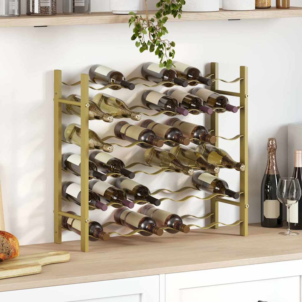 vidaXL Wine Rack for 36 Bottles Gold Metal | vidaXL.com