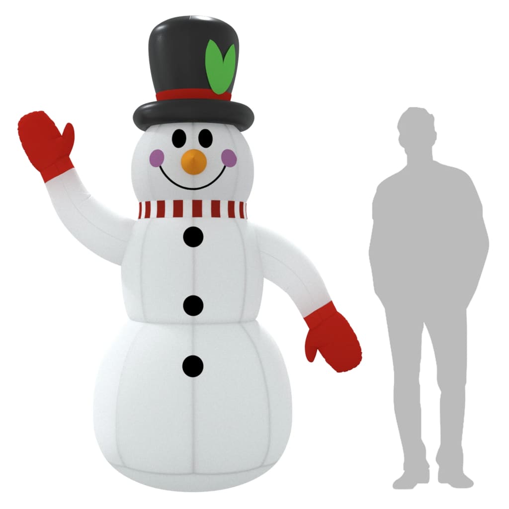 vidaXL Inflatable Snowman with LEDs 8 ft | vidaXL.com