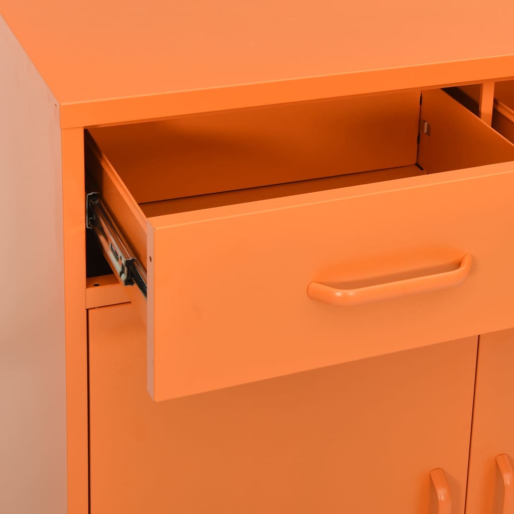 vidaXL Storage Cabinet Orange 31.5"x13.8"x40" Steel | vidaXL.com