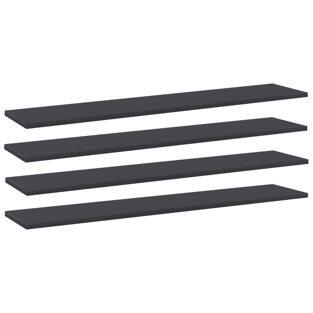 vidaXL Shelf Set of 4 Grey Engineered wood Medium Simplistic Shelf ...