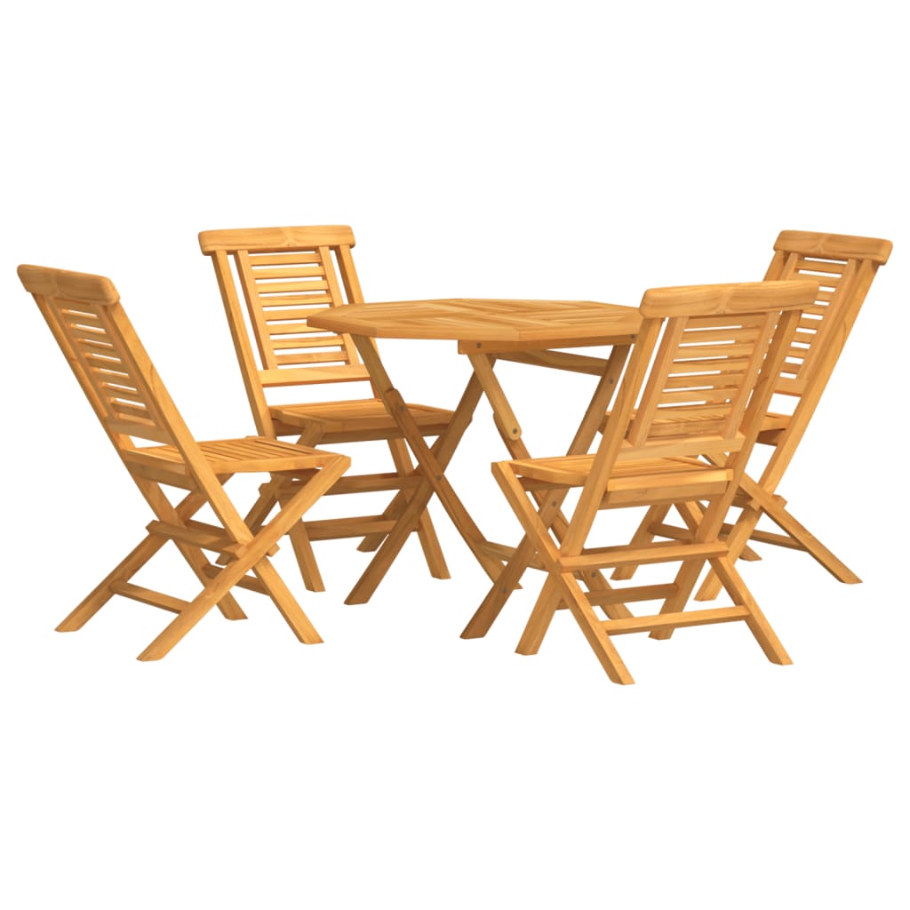 vidaXL 5 Piece Patio Dining Set Solid Wood Teak | vidaXL.com